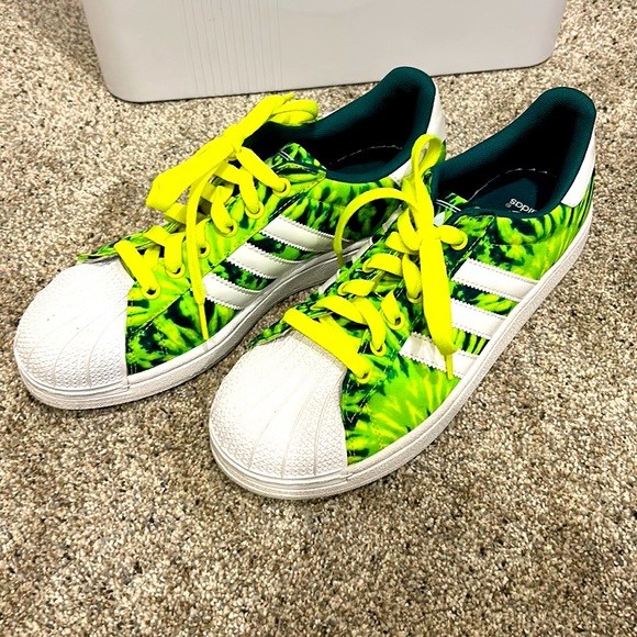 Shoes | Adidas Superstar Shell Toe Stormy Tiedye Shoes | Poshmark